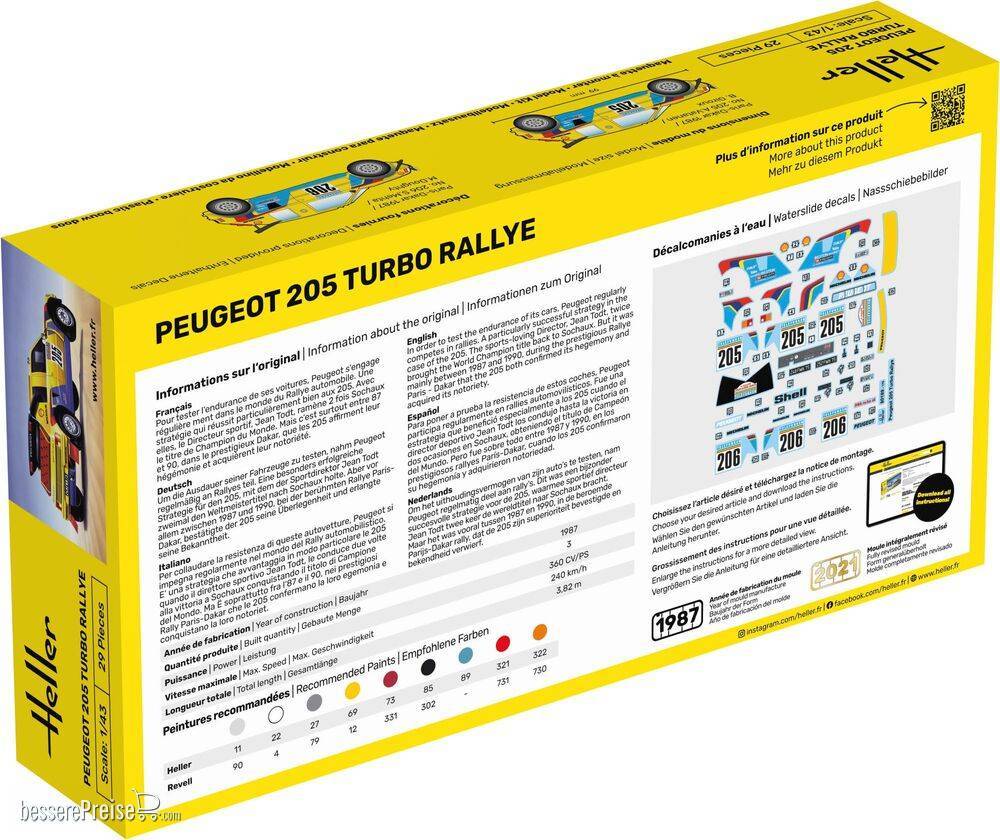 Heller 80189 - 1:43 Peugeot 205 Turbo Rally