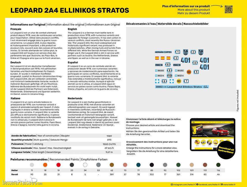 Heller 30802 - Leopard 2A4 - Ellinikos Stratos