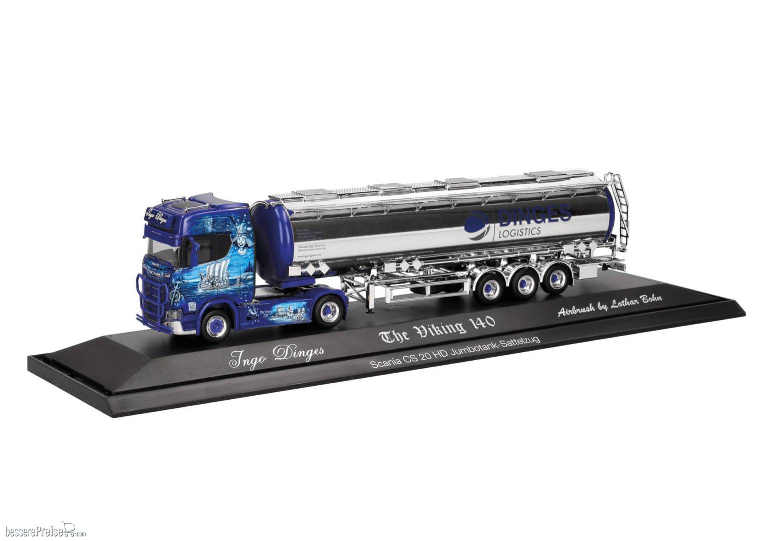 Herpa 122344 - Scania CS 20 HD Jumbochromtank-Sattelzug Ingo Dinges-Wickie