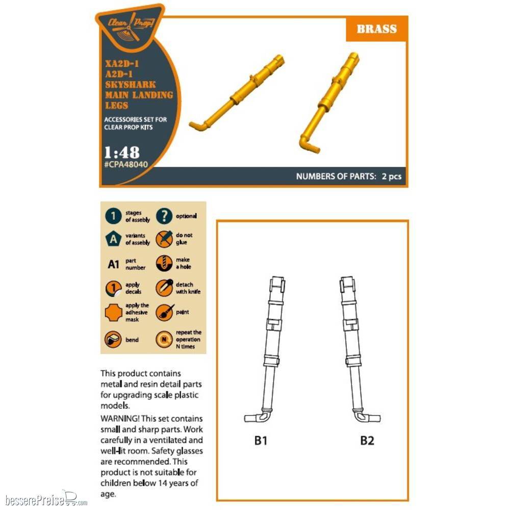 Clear Prop Accessories CPA48040 - XA2D-1, A2D-1 Skyshark main landing ...