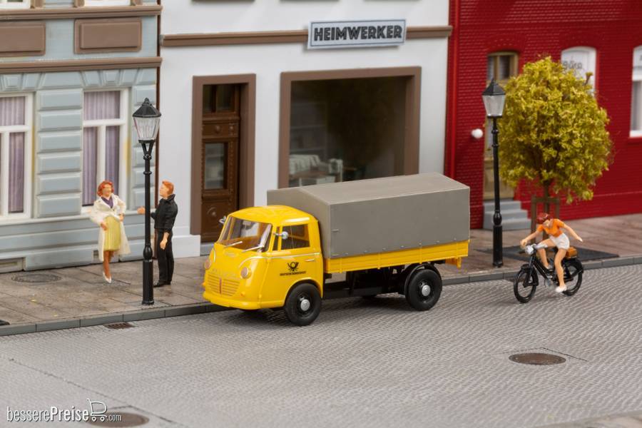 Minicar 66025 - Goliath Express 1100 Pritschenwagen mit Plane Deutsche Post