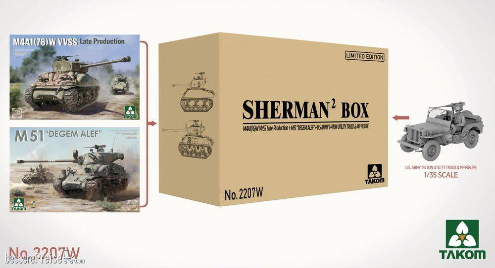 Takom TAK2207W - SHERMAN² BOX M4A1(76W) VVSS Late Production