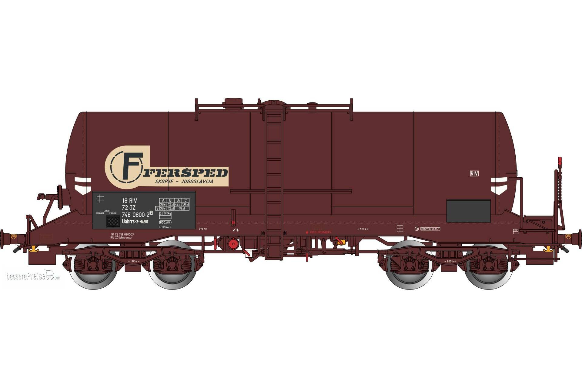 Albert Modell 748004 - Kesselwagen Bauart Uahrrs-z der JZ - Ep.IV in ...